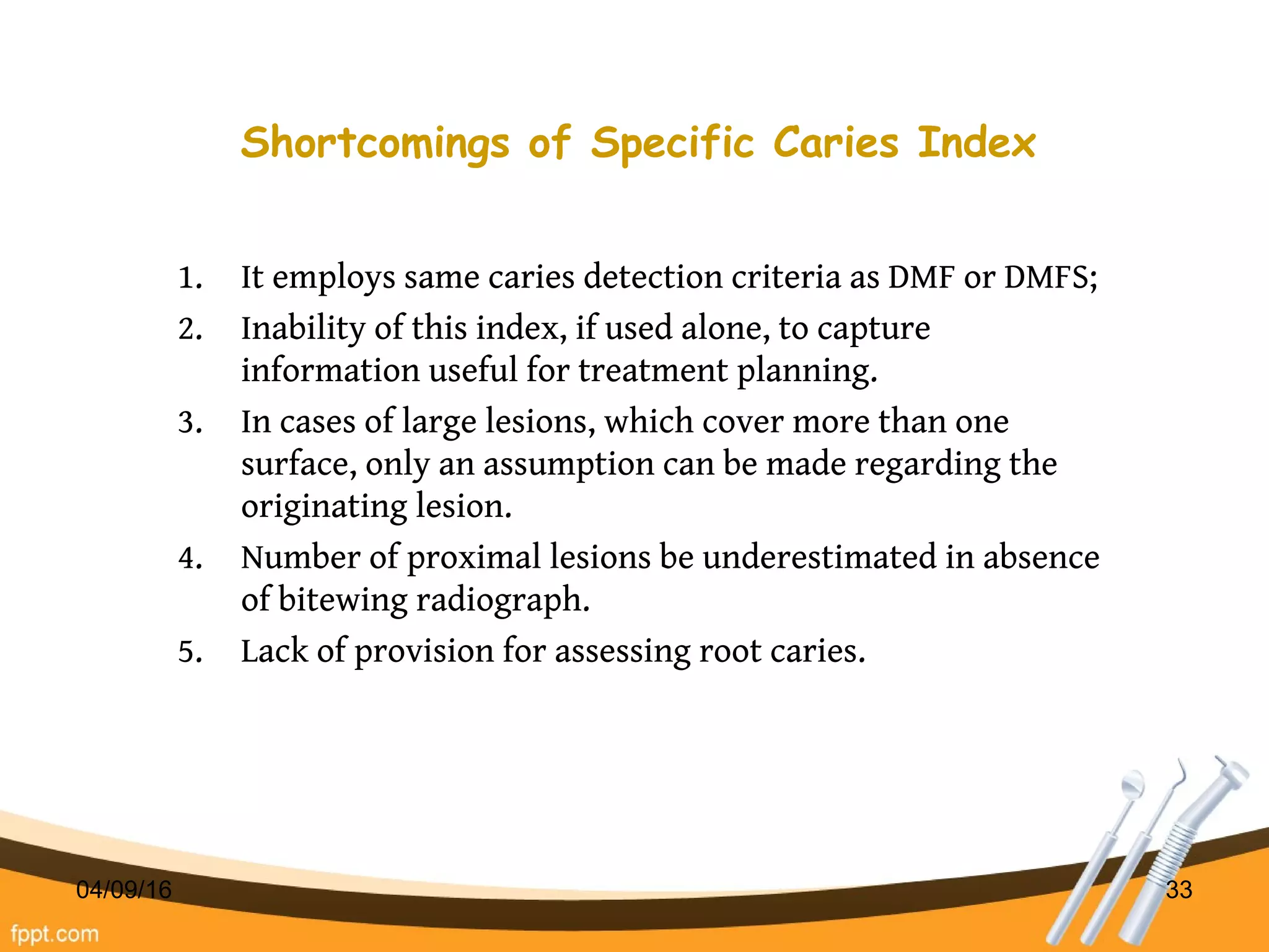 International Caries Detection and Assessment System (ICDAS) | PPT
