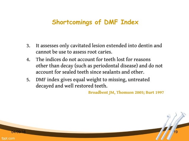 International Caries Detection and Assessment System (ICDAS) | PPT
