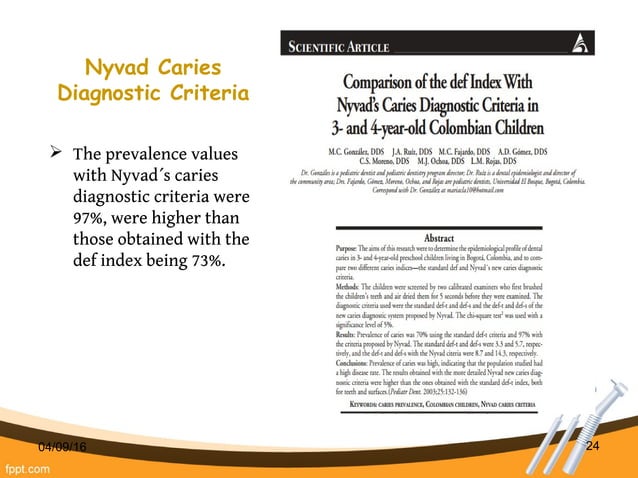 International Caries Detection and Assessment System (ICDAS) | PPT