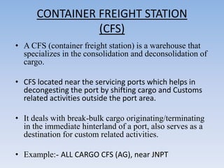 ICD,CFS and Deep Water port | PPTX