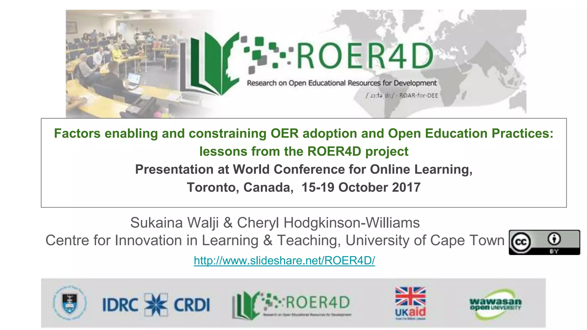 Factors enabling and constraining OER adoption and Open Education ...