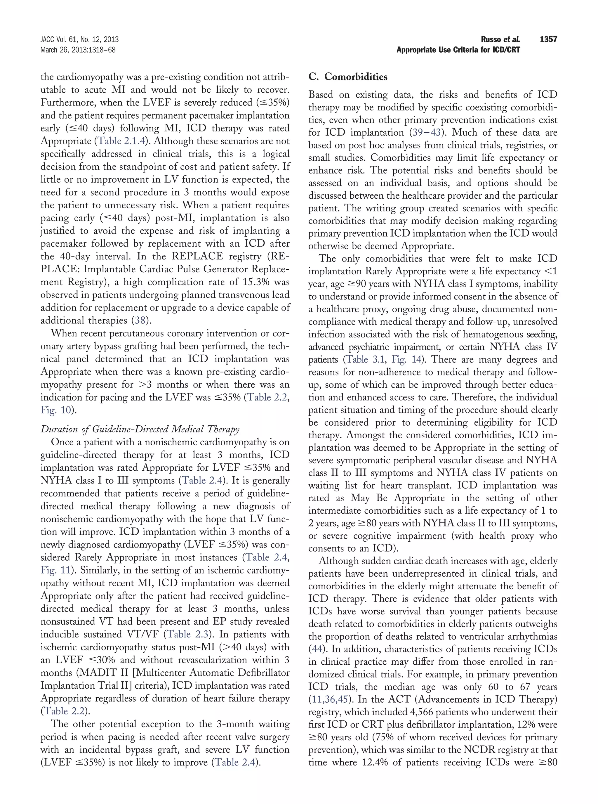 Icd implant indication acc | PDF