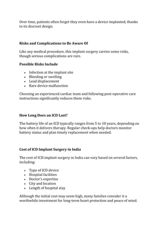ICD Implant Surgery: A Complete Guide for Patients and Families in ...