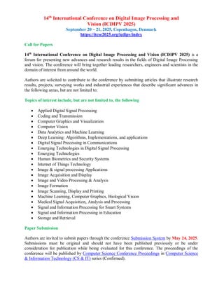 ICDIPV 202514th International Conference on Digital Image Processing ...
