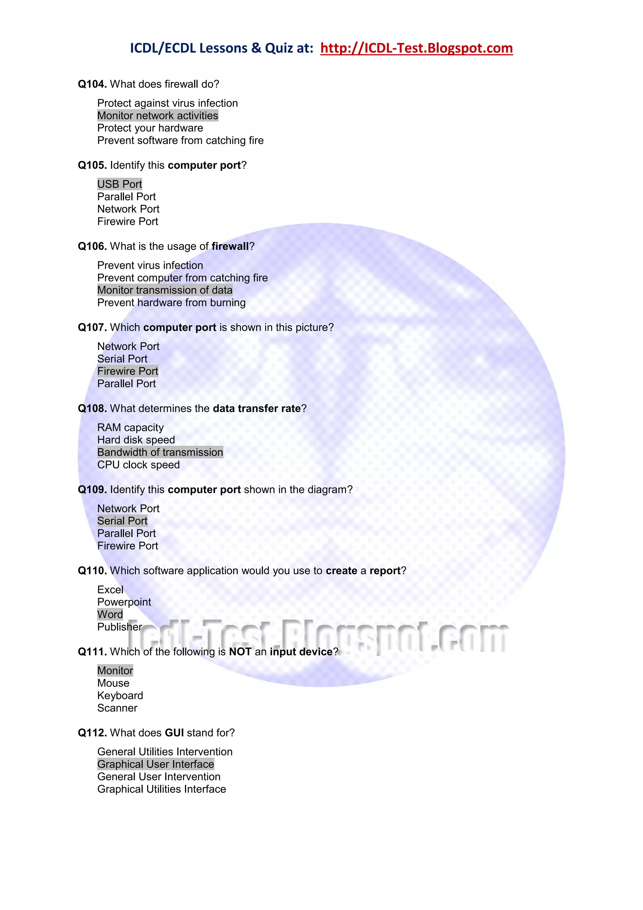 ICDL Module 1 - Concepts of ICT (Information and Communication ...