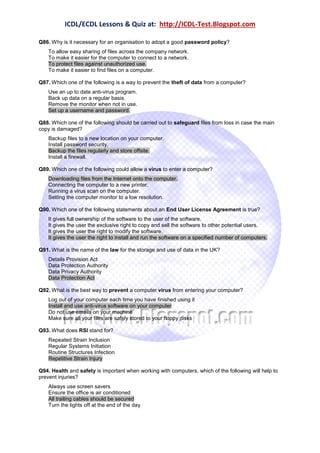 ICDL Module 1 - Concepts of ICT (Information and Communication ...