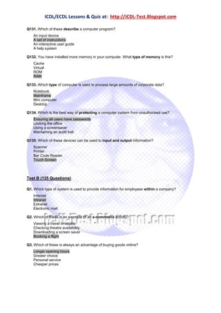 ICDL Module 1 - Concepts of ICT (Information and Communication ...