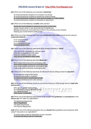 ICDL Module 1 - Concepts of ICT (Information and Communication ...