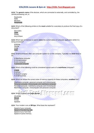 ICDL Module 1 - Concepts of ICT (Information and Communication ...