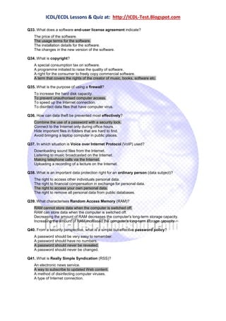 ICDL Module 1 - Concepts of ICT (Information and Communication ...