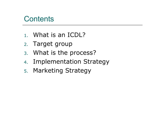 ICDL at TBIT introduction 2006 | PPT | Free Download