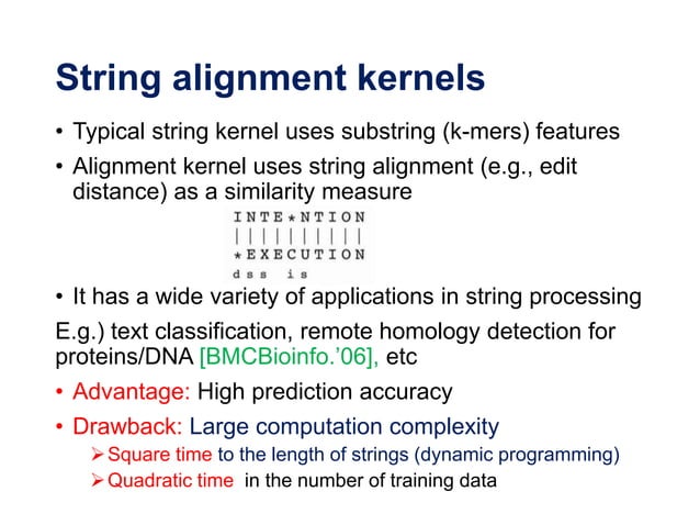 Space Efficient Feature Maps For String Alignment Kernels Ppt