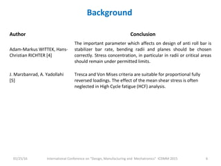 Fatigue simulation of automobile antiroll bars | PPT