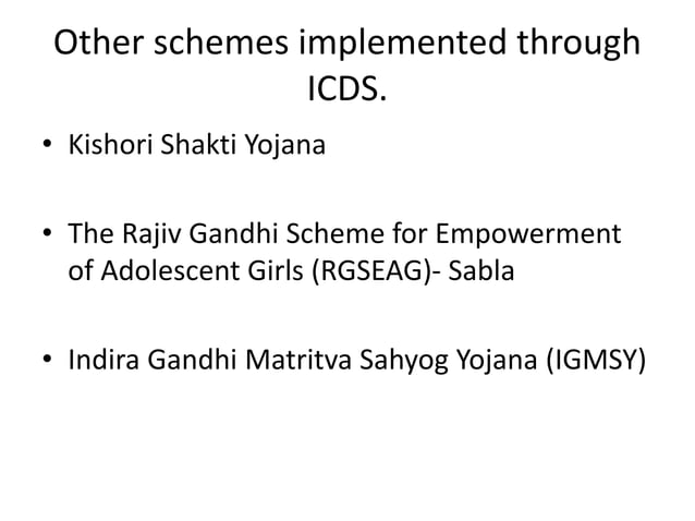 Integrated child Development services scheme | PPTX | Daycare and Pre ...