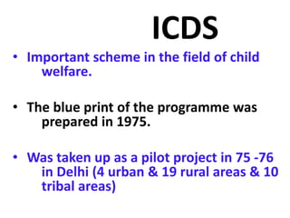 INTEGRATED CHILD DEVELOPMENT PROGRAMME-INDIA | PPT