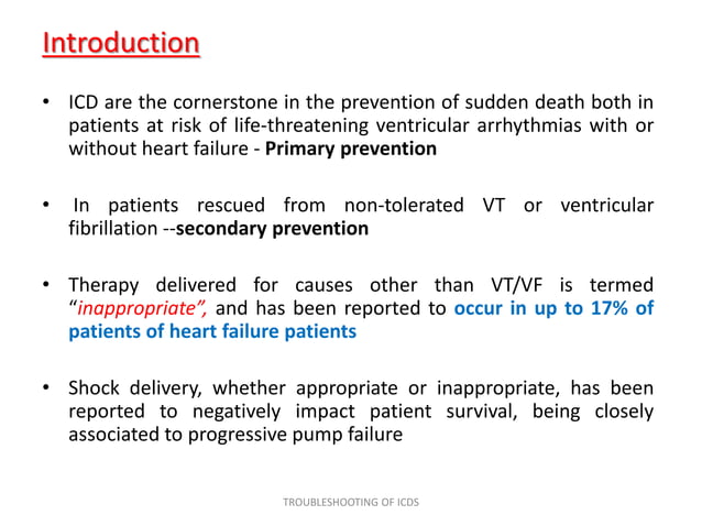 Tachycardia discriminating algorithms and trouble shooting of ICDs | PPTX