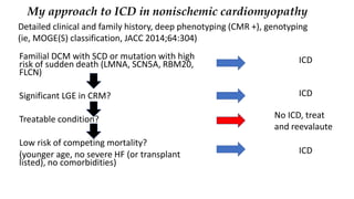 ICDs in nonischemic cardiomyopathy | PPTX