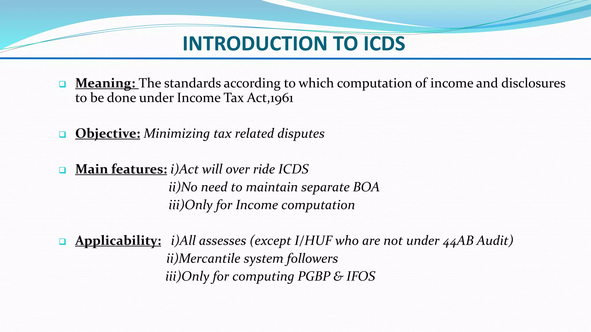 ICDS introduction and comparison ICDS vs AS | PPTX
