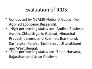 monitoring and evaluation of ICDS : swot analysis | PPTX
