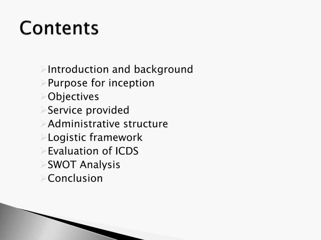 monitoring and evaluation of ICDS : swot analysis | PPTX | Children\'s Health | Healthy Living