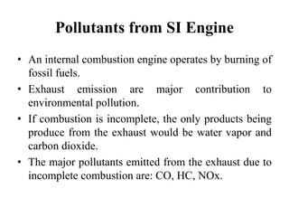 Pollutants from SI Engine | PPTX