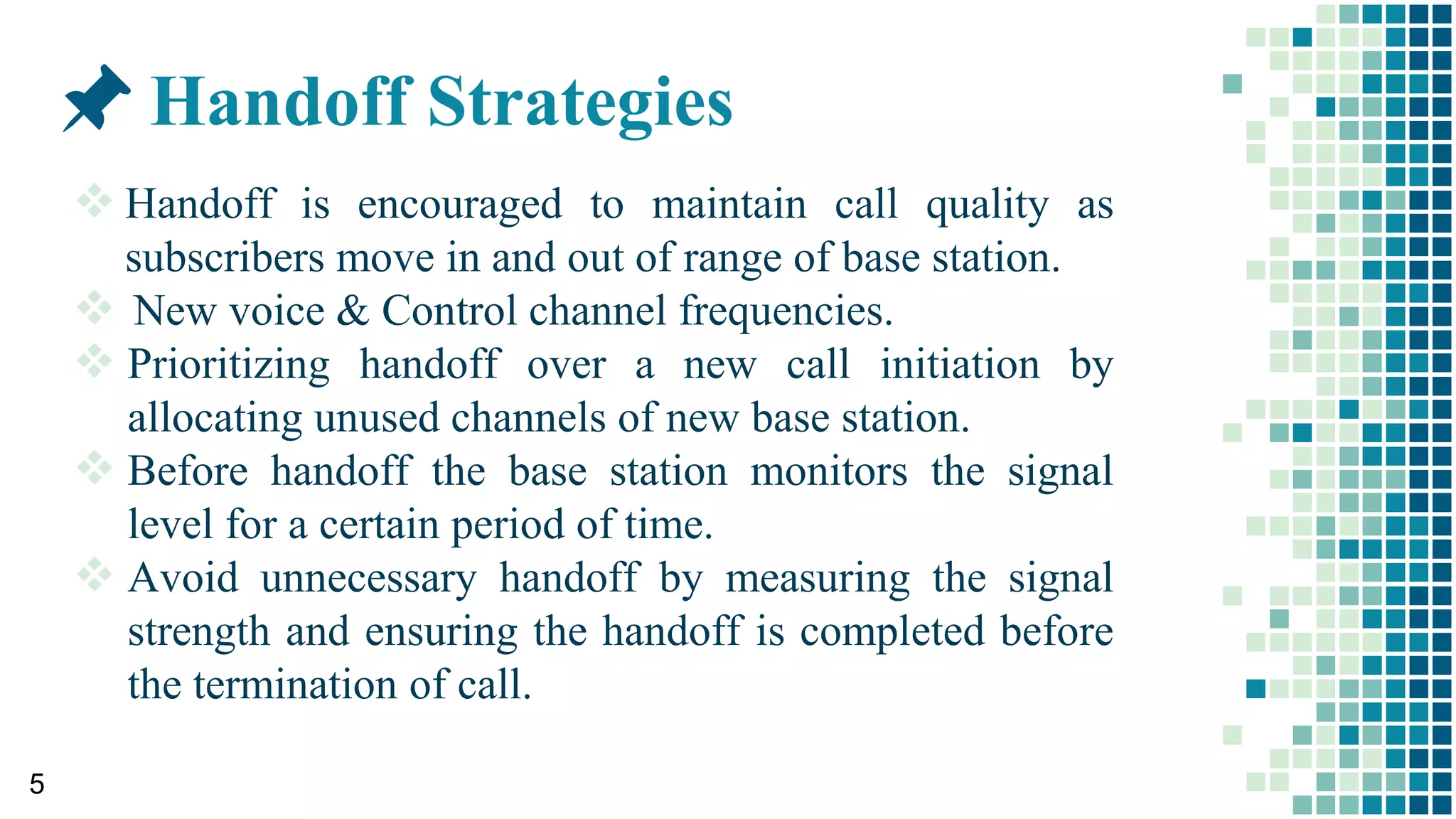 Handoff in Mobile Communication | PPTX