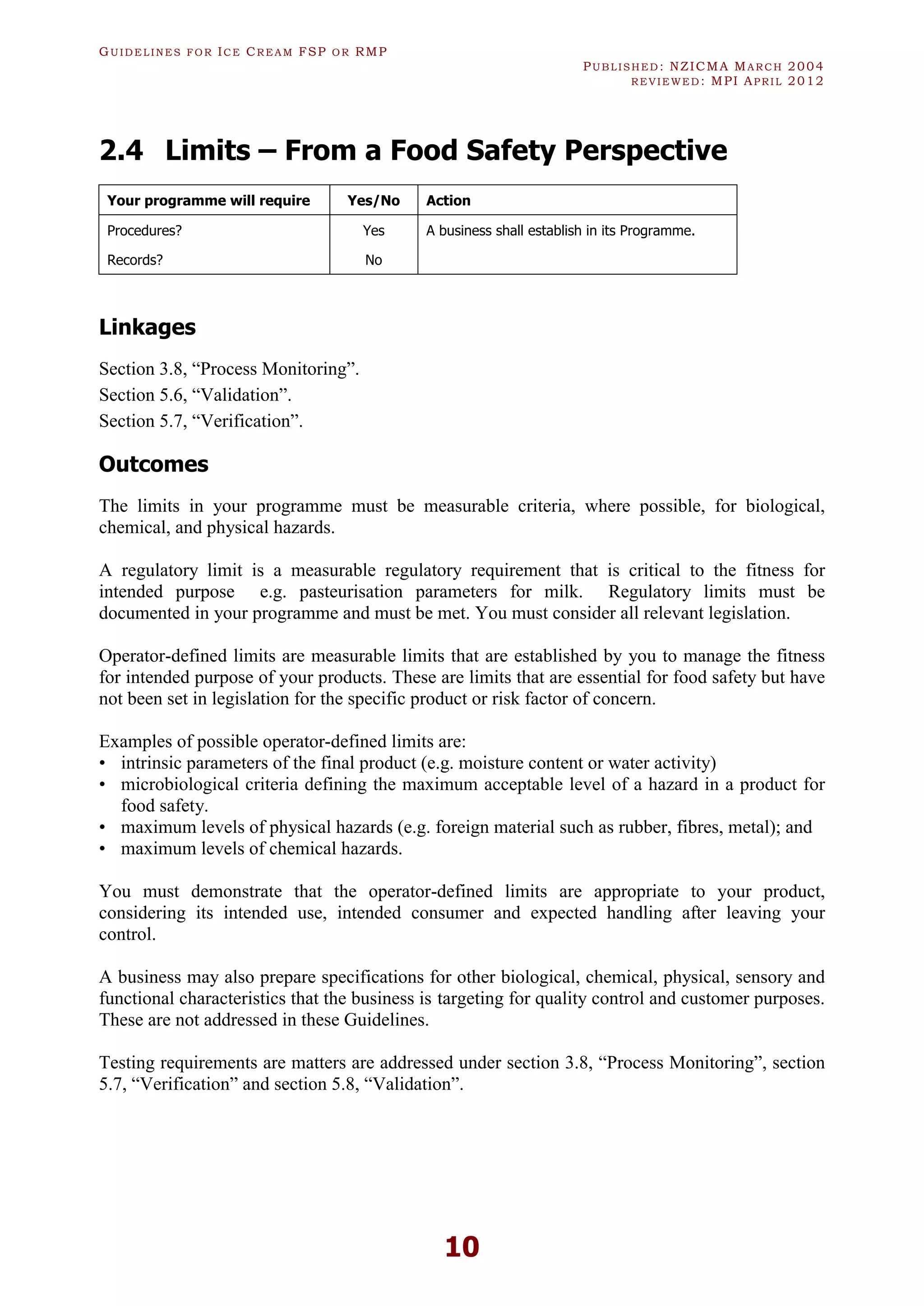 ICE CREAM HACCP GUIDLINES | PDF