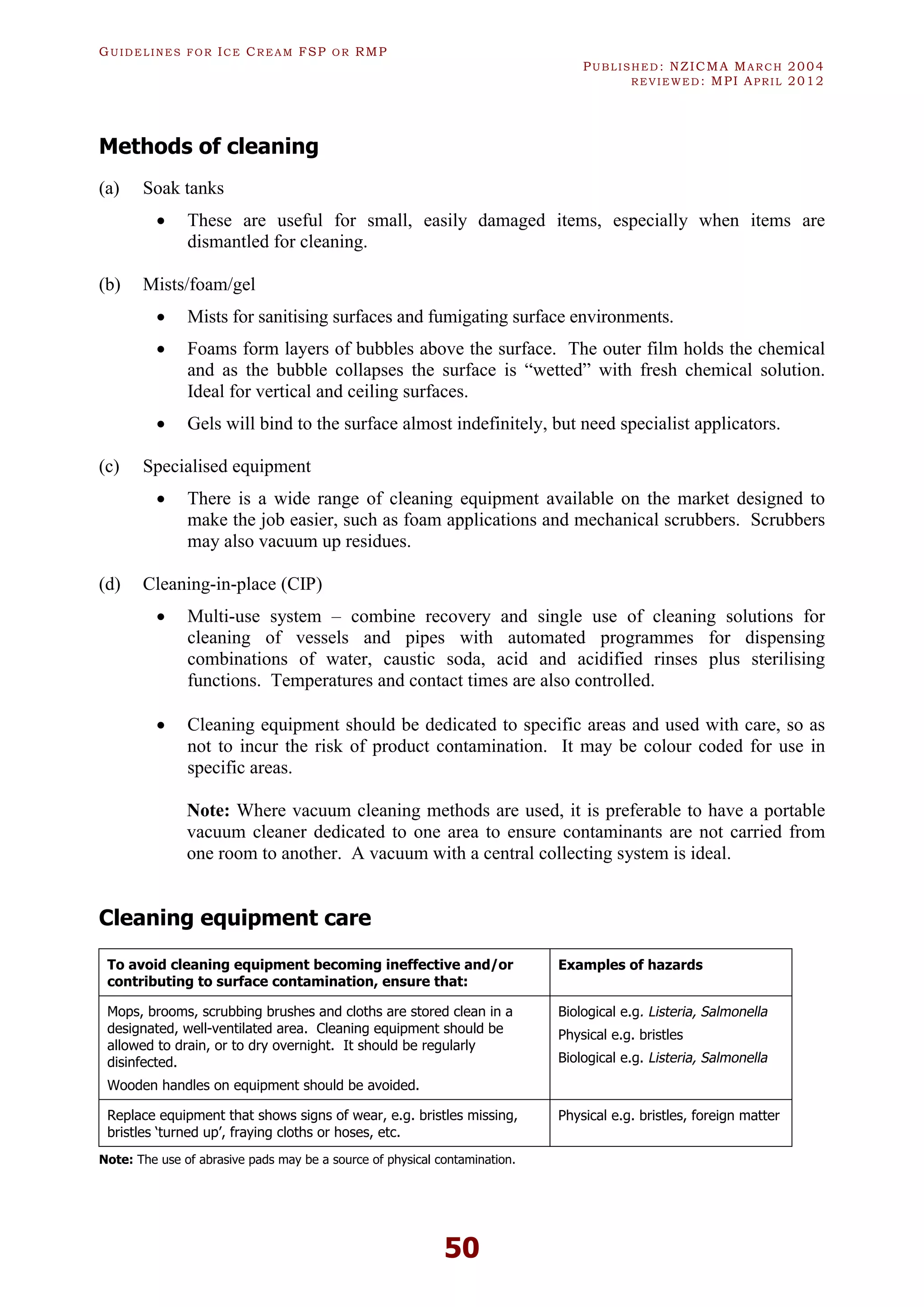 ICE CREAM HACCP GUIDLINES | PDF