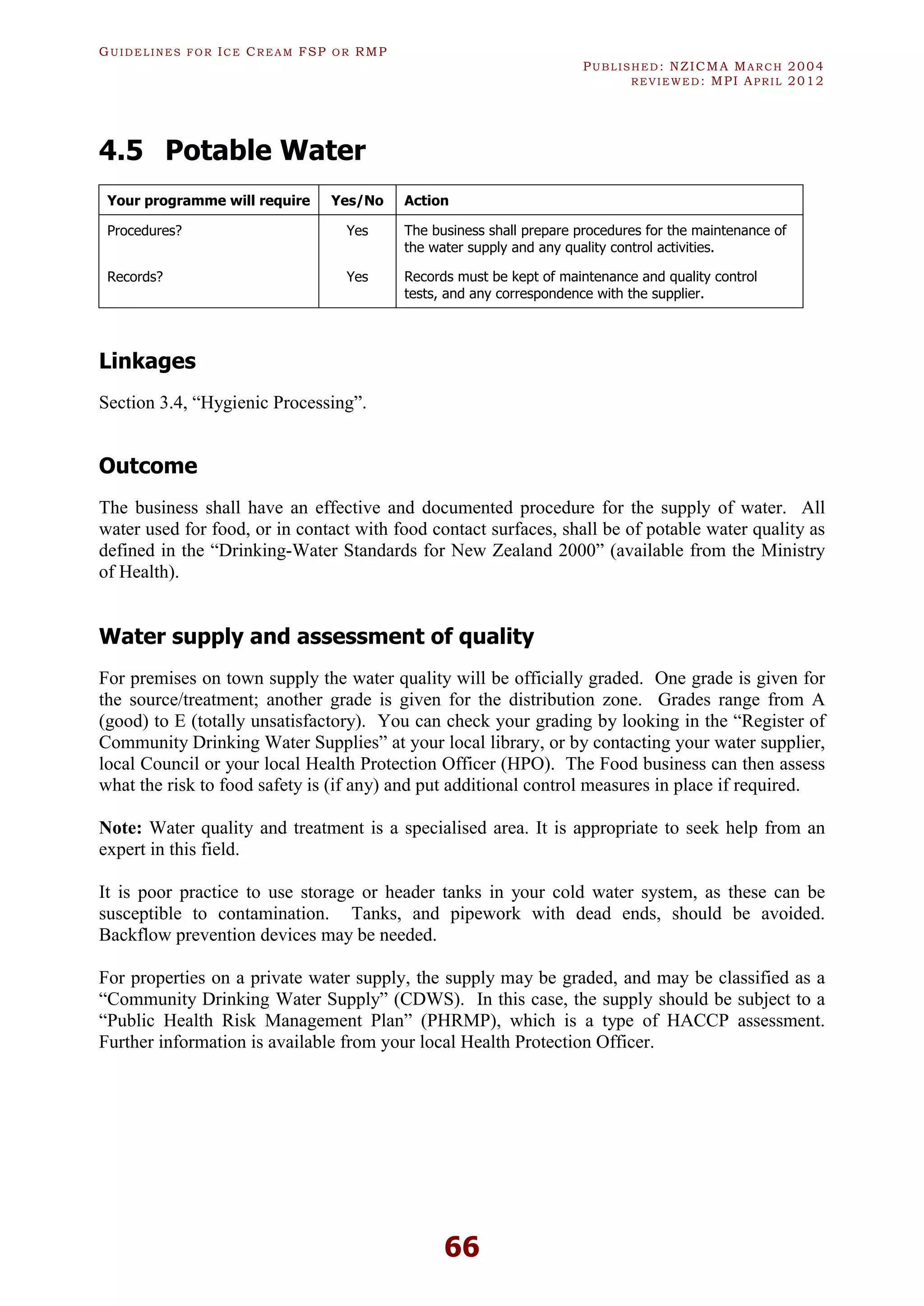 ICE CREAM HACCP GUIDLINES | PDF