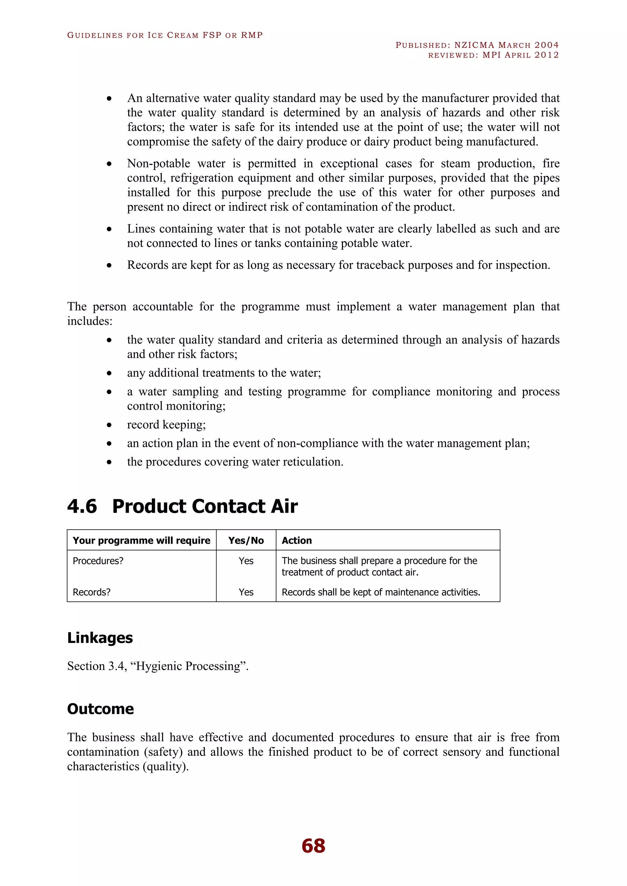 ICE CREAM HACCP GUIDLINES | PDF