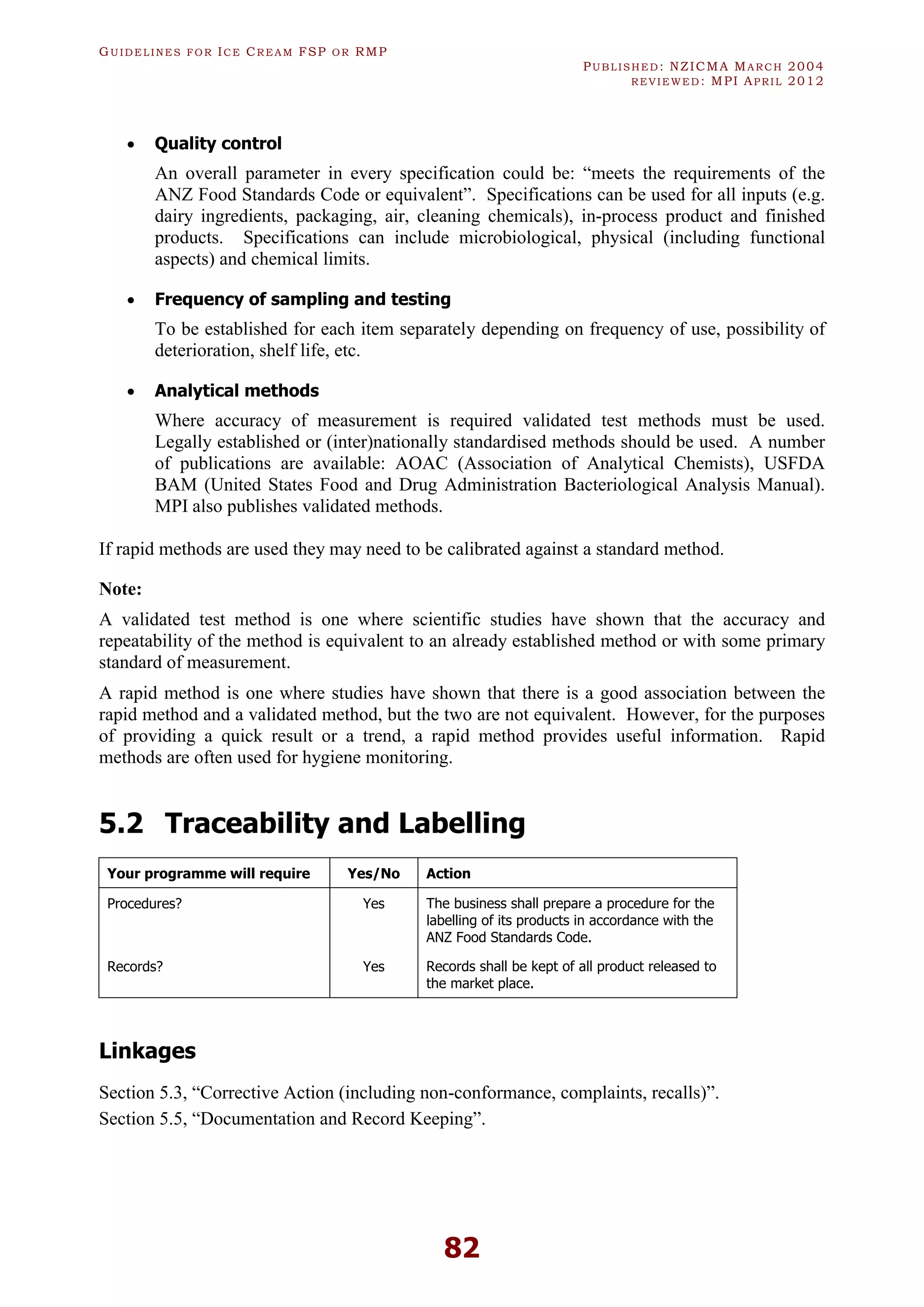 ICE CREAM HACCP GUIDLINES | PDF