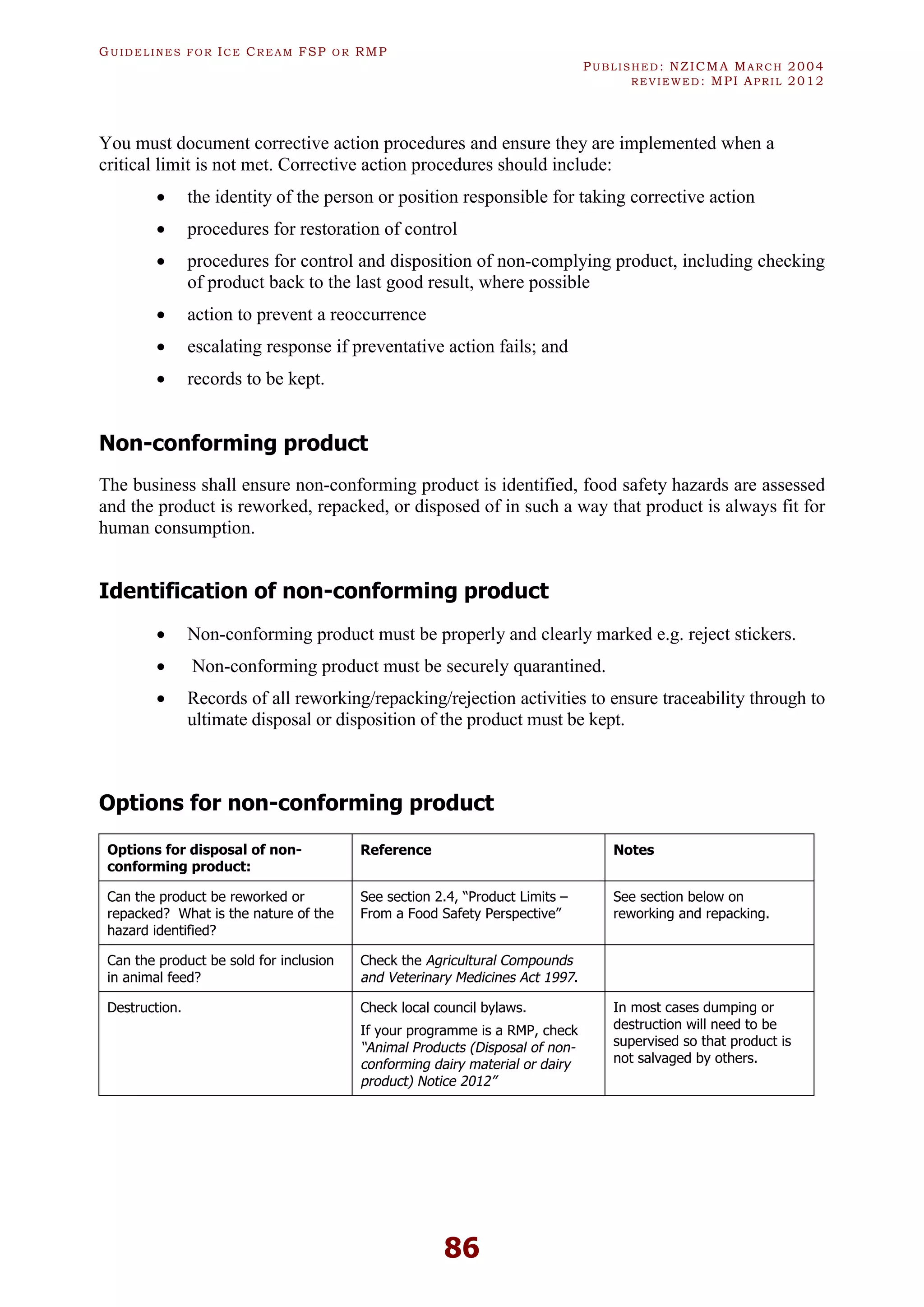 ICE CREAM HACCP GUIDLINES | PDF