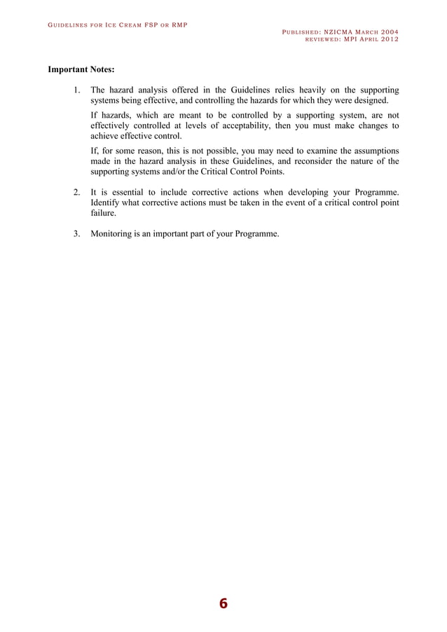 ICE CREAM HACCP GUIDLINES | PDF