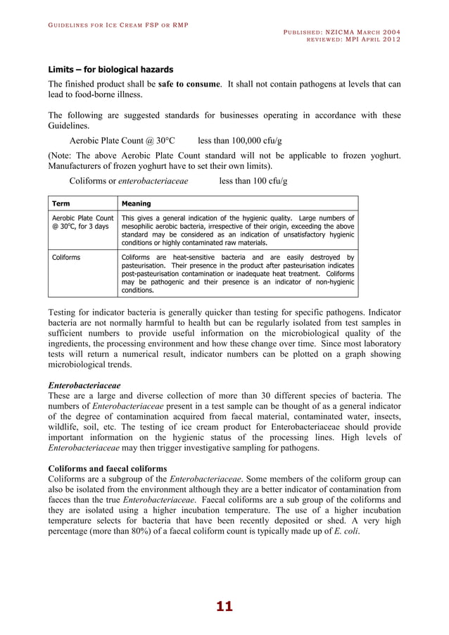 ICE CREAM HACCP GUIDLINES | PDF