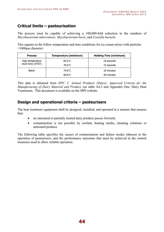 ICE CREAM HACCP GUIDLINES | PDF
