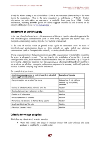 ICE CREAM HACCP GUIDLINES | PDF