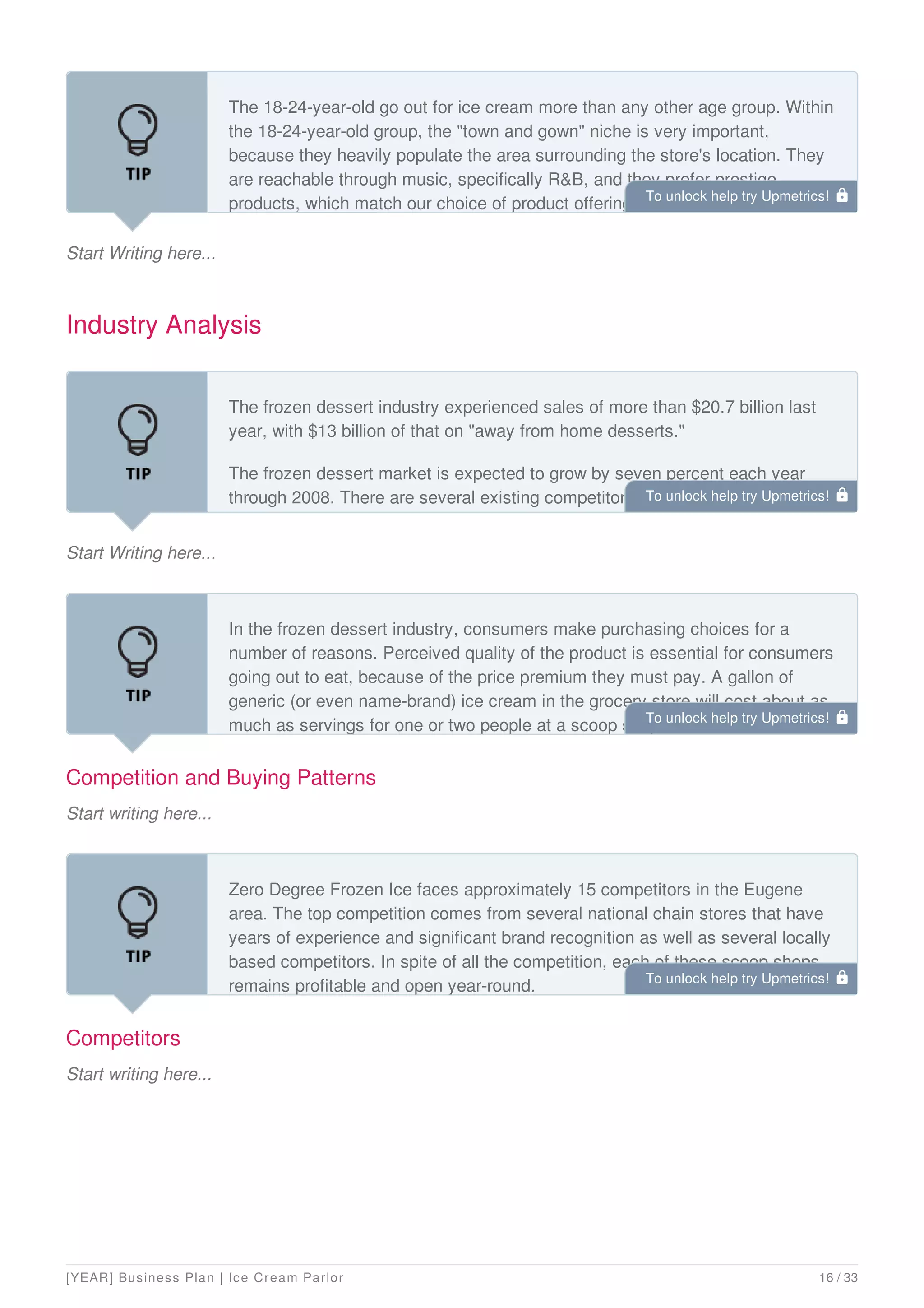 Ice Cream shop Business Plan Example | PDF