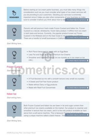 Ice Cream shop Business Plan Example | PDF
