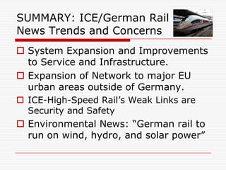 ICE inter city express German high-speed rail network_Roger Bazeley | PPTX