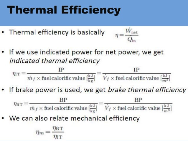 i c engines efficiencies