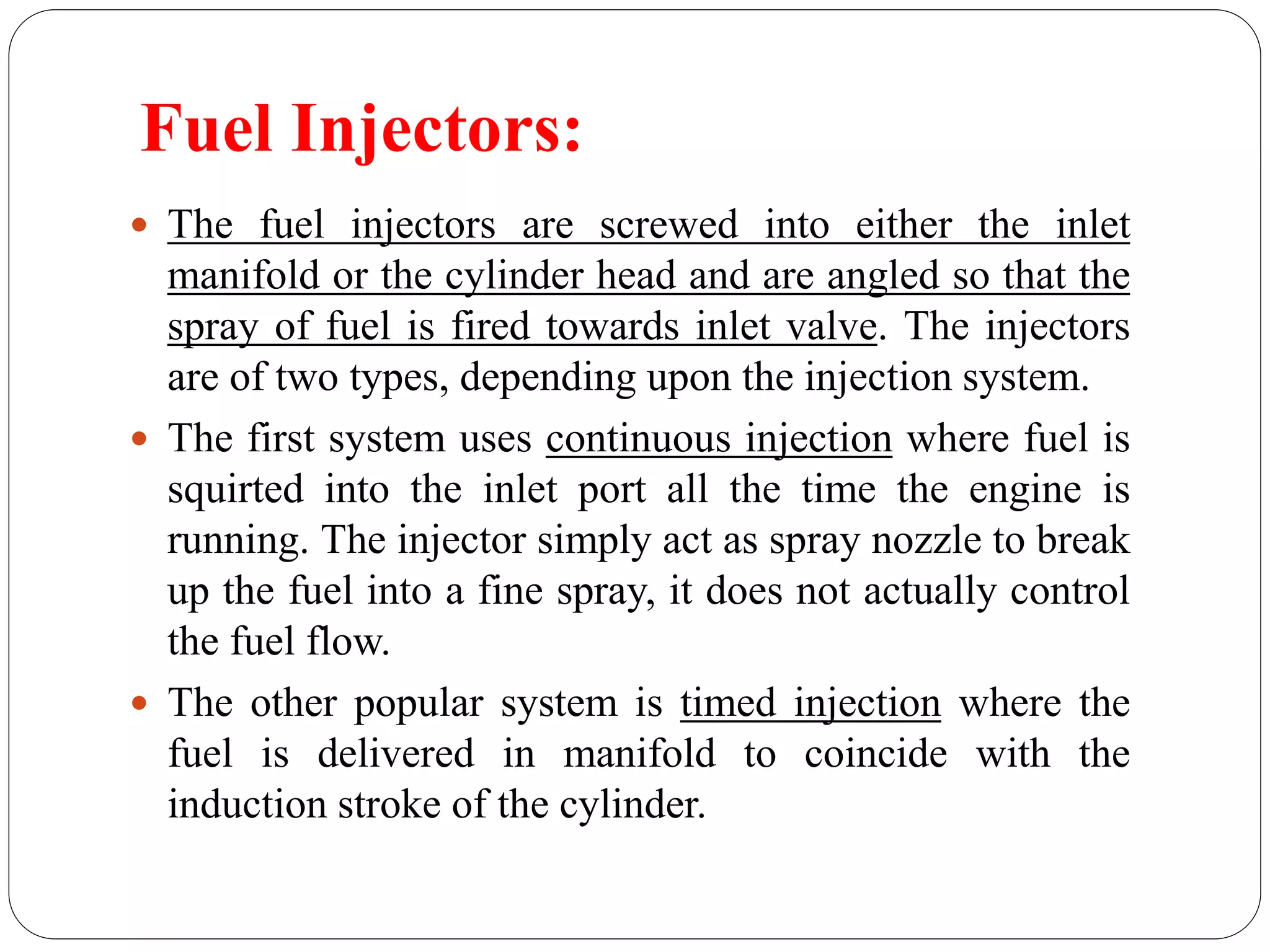 MULTI-POINT FUEL INJECTION SYSTEM | PPTX