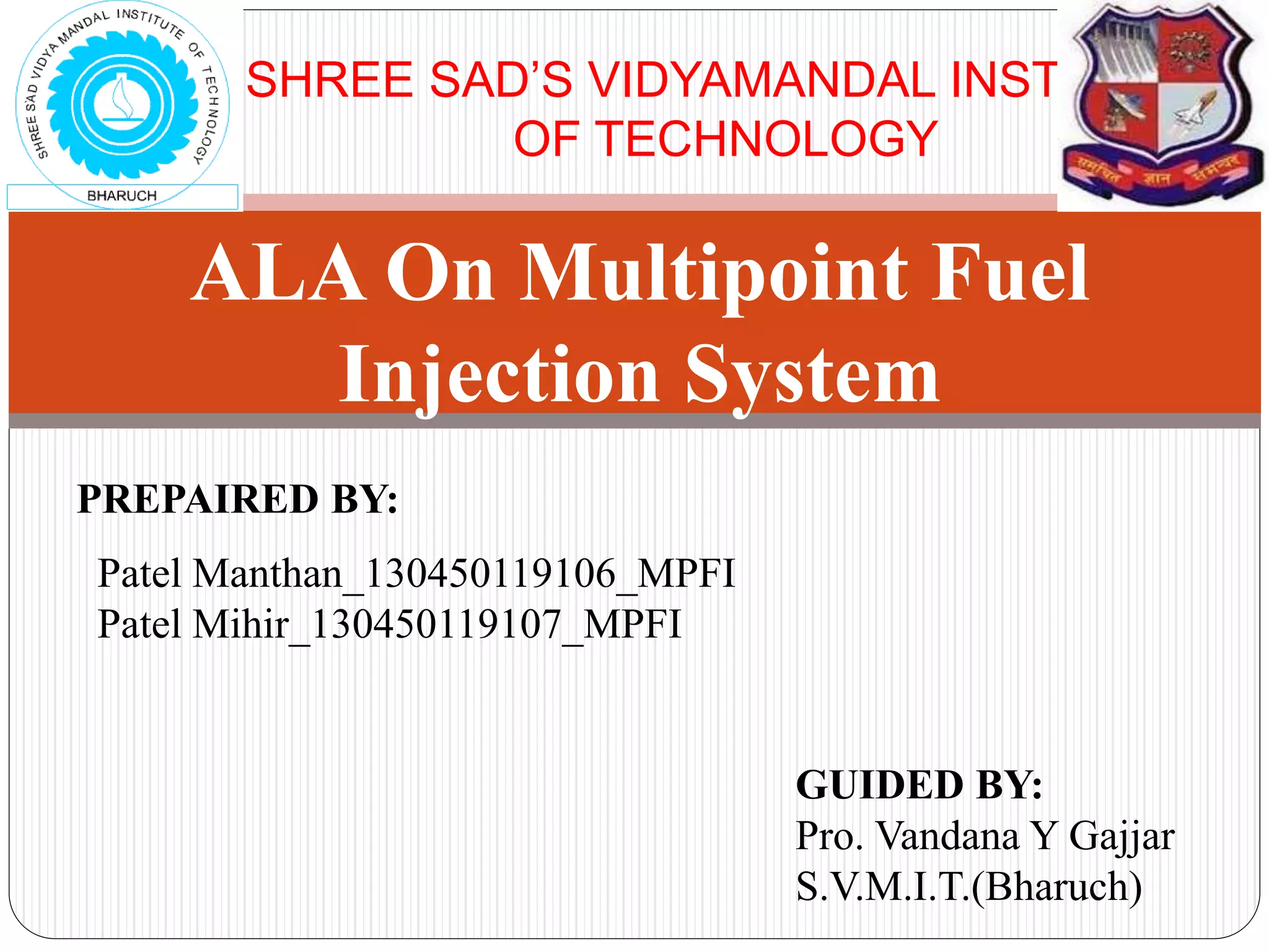 MULTI-POINT FUEL INJECTION SYSTEM | PPT