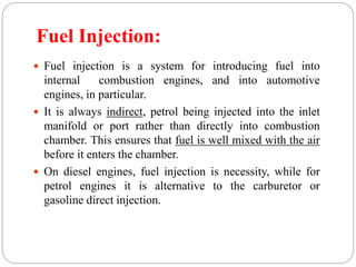 MULTI-POINT FUEL INJECTION SYSTEM | PPTX