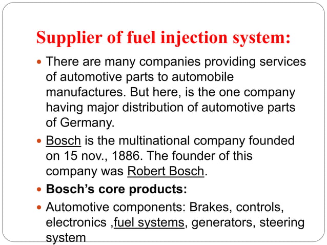 MULTI-POINT FUEL INJECTION SYSTEM
