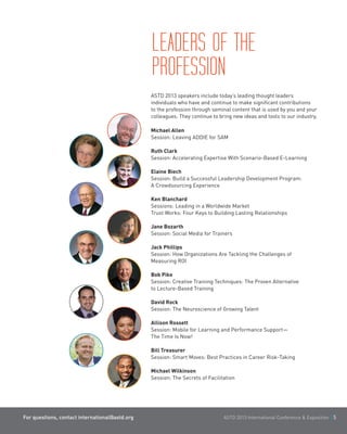 ASTD 2013 International Conference and Exposition Brochure | PDF