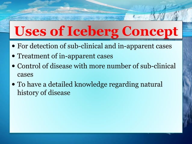 Iceberg concept of disease