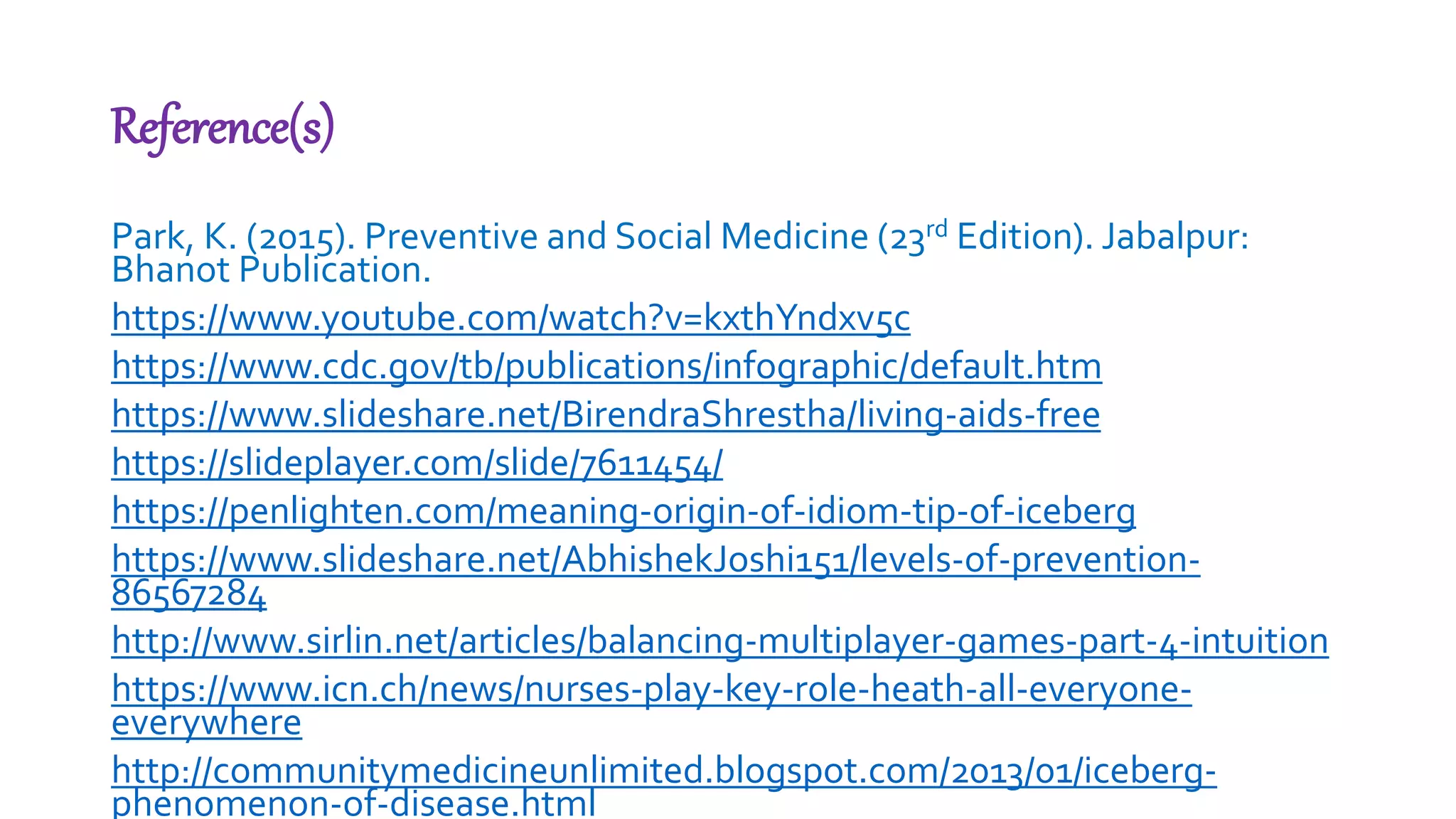 Iceberg concept of disease | PPTX