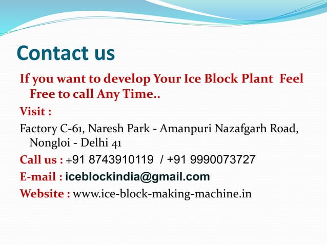 Ice Block Making Machine | PPTX