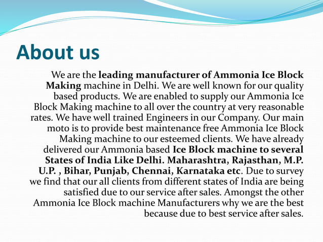 Ice Block Making Machine | PPTX