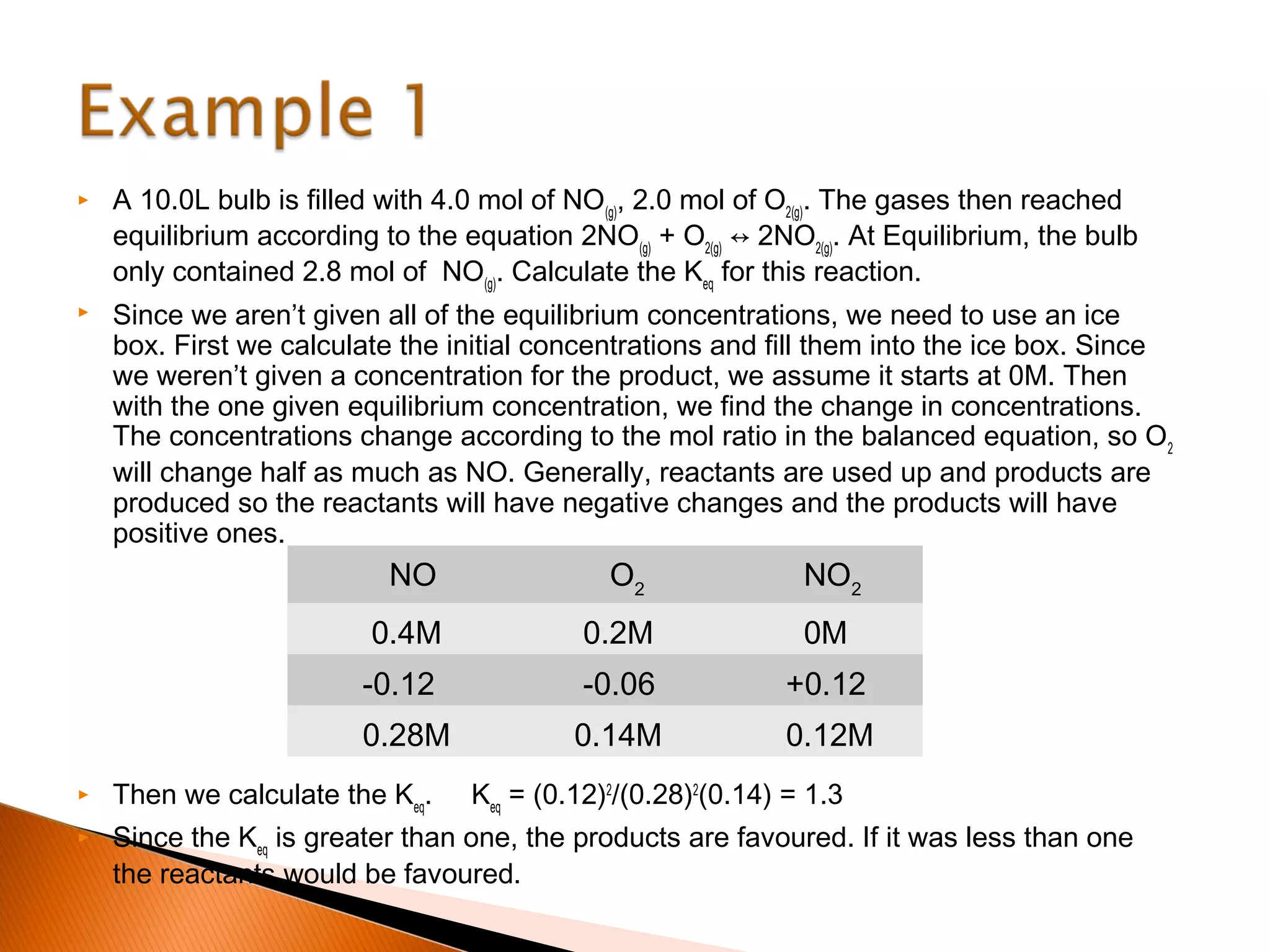 Chemistry ICE Box Equilibrium Problems | PPT
